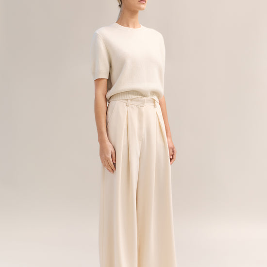 Dover Short Sleeve Knit Ivory – White Story