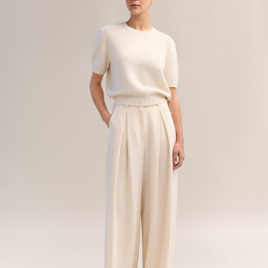Dover Short Sleeve Knit Ivory – White Story